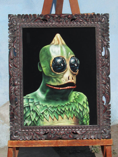 Sleestak portrait; Land of the Lost; Lizard man Sleestack, Original Oi ...