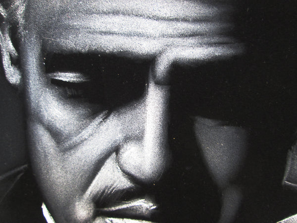 The Godfather; Marlon Brando portrait; Original Oil painting on Black ...